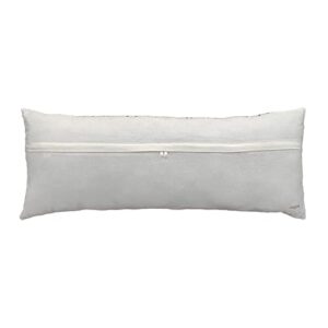 Trade Star Handloomed Thick Rug Mudcloth Pillowcase Tribal Lumbar Pillow Cover Decorative 100% Cotton Rectangle Farmhouse Throw Cushion Cover for Home Decor (14X36 Inches, Ivory (Snow))