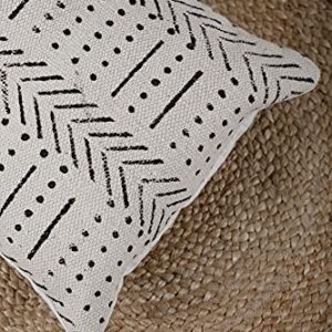 Trade Star Handloomed Thick Rug Mudcloth Pillowcase Tribal Lumbar Pillow Cover Decorative 100% Cotton Rectangle Farmhouse Throw Cushion Cover for Home Decor (14X36 Inches, Ivory (Snow))