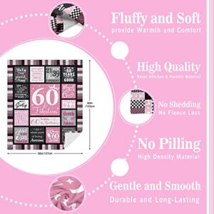 Kazdan 60th Birthday Gifts for Women, Gifts for 60 Year Old Woman, 60th Birthday Gifts Blanket, 60 Birthday Gifts for Women, 1963 Birthday Gifts for Women, Throw Blanket 60"x50"