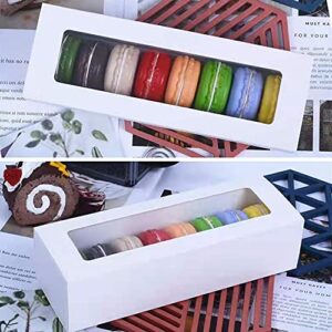 Macaron Packaging Box Macaron Gift Giving boxes, Pastry Boxes, Chocolate Dessert Treat Packaging with Clear Window (WHITE 8)