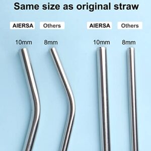 AIERSA 6 Pack Stainless Steel Replacement Straws Compatible Stanley 40oz Tumbler,Reusable Straw for Stanley Adventure Quencher Travel Tumbler, Straws with Cleaning Brush for Stanley Cup Accessories