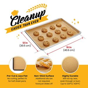 Parchment Paper Baking Sheets by Baker's Signature | Precut Non-Stick & Unbleached - Will Not Curl or Burn - Non-Toxic & Comes in Convenient Packaging - 12x16 Inch Pack of 120