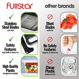 Fullstar Vegetable Chopper Food Chopper - Tomato Dicer, Onion Chopper, Vegetable Cutter - Food Dicer Chopper with Storage Container & slip-proof mat - Kitchen Tools Onion Dicer (3 Blades)