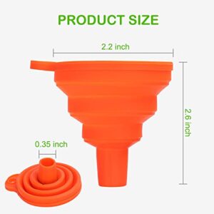 Kitchen Funnel, Techops Set of 2 Funnels for Filling Bottles, Food Grade Silicone Collapsible Funnel, Foldable Kitchen Funnels for Water Bottle Liquid Powder Transfer