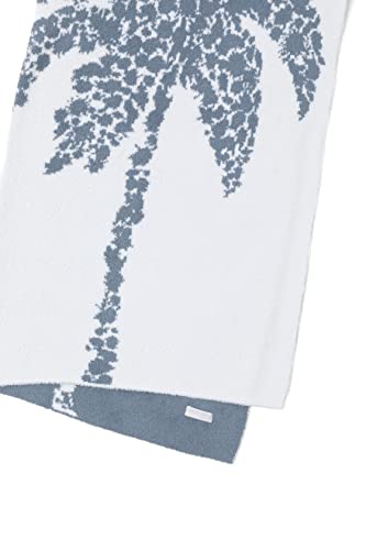 Barefoot Dreams® CozyChic® Spotted Palm Tree Blanket, Pearl-Baltic Blue, 45"x60"