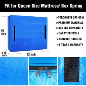 SGPAC Queen Mattress Bag for Moving 1 Pack, Moving Bags Heavy Duty Extra Large,Clothes Moving Storage Bags,Big Blue Storage Bags for Moving,Reusable Dorm Packing Bags,8 Pack