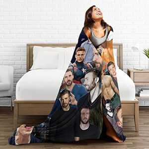 Chris Evans Soft and Comfortable Warm Fleece Blanket for Sofa, Bed, Office Knee pad,Bed car Camp Beach Blanket Throw Blankets (60"x50") … (60"x50") … (50"x40")