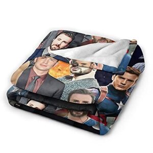 Chris Evans Soft and Comfortable Warm Fleece Blanket for Sofa, Bed, Office Knee pad,Bed car Camp Beach Blanket Throw Blankets (60"x50") … (60"x50") … (50"x40")