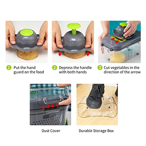 Chopper Vegetable Cutter 22-in-1, Mandoline Slicer with 13 Blades, with Container | Cutter | Egg Slicer | Cheese Grater | Veggie Dicer | Onion Mincer Chopper