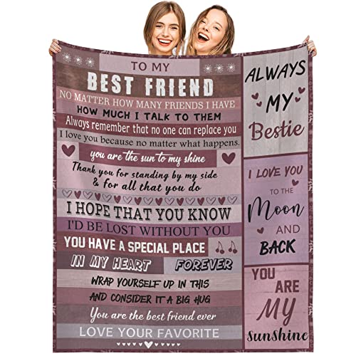 ZUMAS Best Friend Blanket, for Women, Best Friend Birthday Gifts for Women, Friendship Gifts for Women Friends, Throw Blankets for Bed Sofa Couch Travel (Red, 50x60)