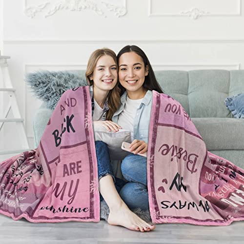 ZUMAS Best Friend Blanket, for Women, Best Friend Birthday Gifts for Women, Friendship Gifts for Women Friends, Throw Blankets for Bed Sofa Couch Travel (Red, 50x60)