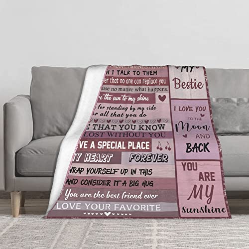 ZUMAS Best Friend Blanket, for Women, Best Friend Birthday Gifts for Women, Friendship Gifts for Women Friends, Throw Blankets for Bed Sofa Couch Travel (Red, 50x60)