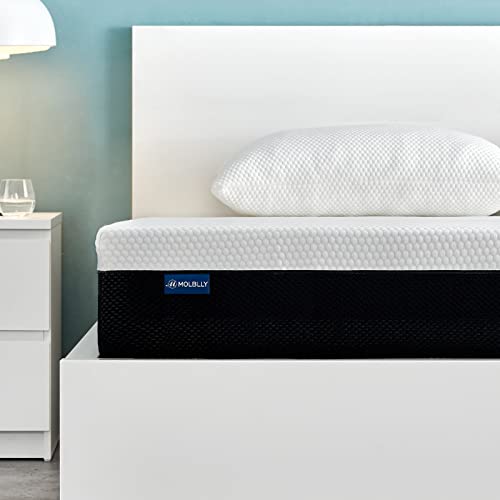 Molblly Full Size Mattress,6 Inch Premium Cooling-Gel Memory Foam Mattress Bed in a Box,Full Bed Supportive & Pressure Relief with Breathable Soft Fabric Cover,10 Year Warranty