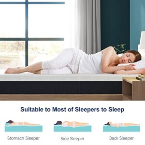 Molblly Full Size Mattress,6 Inch Premium Cooling-Gel Memory Foam Mattress Bed in a Box,Full Bed Supportive & Pressure Relief with Breathable Soft Fabric Cover,10 Year Warranty