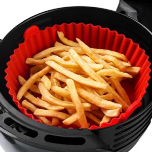 air fryer silicone pot - air fryer oven accessories - replacement for flammable parchment liner paper - no need to clean the air fryer (top: 6.3 inches - bottom: 5.7 inches)(for 1 to 2 qt)