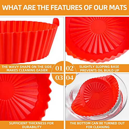 Air Fryer Silicone Pot - Air Fryer Oven Accessories - Replacement for Flammable Parchment Liner Paper - No Need to Clean the Air Fryer (Top: 6.3 inches - Bottom: 5.7 inches)(For 1 to 2 QT)