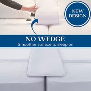 FeelAtHome Premium 12" Bed Bridge (NO-Wedge Design) | Twin XL to King Bed Converter Kit with Double Straps| Extra Wide Memory Foam - Anti-Sink & Non-Slip | Mattress Connector for Guests Stayovers