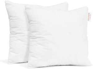 empyrean bedding throw pillow - 24 x 24 inches decorative pillow insert - cotton blend outer shell indoor & outdoor pillows (pack of 2, white)