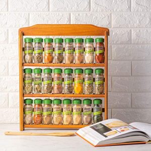 McCormick Gourmet Three Tier Wood 24 Piece Organic Spice Rack Organizer with Spices Included, 29.1 oz