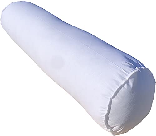 Pillowflex Bolster Pillow - 10" x 48" - Plush Polyester-Filled Insert for Decorative Shams - Comes in a Poly-Cotton Shell - Odorless, Lint, and Dust-Free, No Lumps Stuffing for Pillows (White, Round)