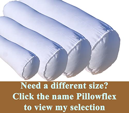 Pillowflex Bolster Pillow - 10" x 48" - Plush Polyester-Filled Insert for Decorative Shams - Comes in a Poly-Cotton Shell - Odorless, Lint, and Dust-Free, No Lumps Stuffing for Pillows (White, Round)