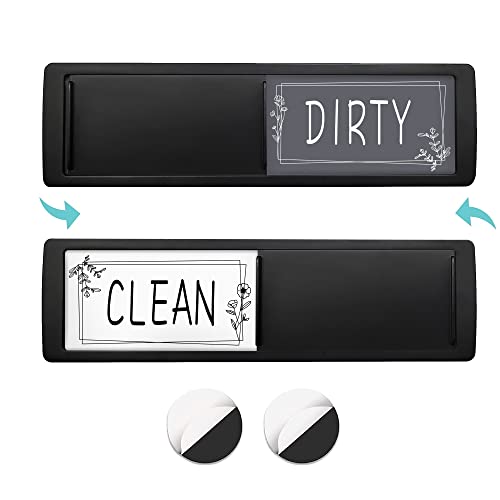 Coomazy Dishwasher Magnet Clean Dirty Sign, Universal Kitchen Refrigerator Magnets with 2 Double-Sided Stickers, Strong Magnets, Non-Scratch Easy to Read Flower Pattern Clean Dirty Sign