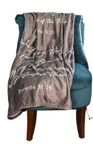 double creek proverbs 31 woman lightweight scripture throw blanket inspirational verses, comfort blanket 50"x 60" gift for women