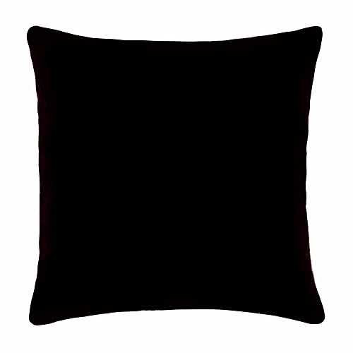 Thread Centric Black Silk 22x22 inch Handcrafted Decorative Throw Pillow Covers for Sofa, Couch and Bed, Traditional Geometric Beaded Throw Cushion Covers - TC026BLK