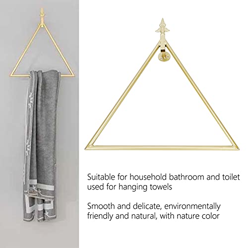 Towel Holder, Hand Towel Ring, Triangular Towel Rack Storage Hanger for Bathroom Toilet Kitchen Storage, Wall Mounted (Gold)