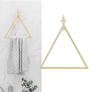 Towel Holder, Hand Towel Ring, Triangular Towel Rack Storage Hanger for Bathroom Toilet Kitchen Storage, Wall Mounted (Gold)