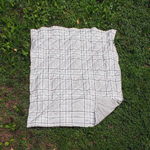 Cathay Home Coleman Indoor Outdoor Reversible Water Resistant and Sherpa Throw Blanket 50x60 Inch, Taupe (CMTH107)