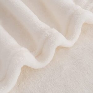 RECYCO Fleece Blanket Twin Size for Couch, Super Soft Twin Blanket for Bed, Lightweight Fuzzy Cozy Warm Cream White Throw Blanket for Couch, Large Oversized Blanket Throw for Sofa, Chair 60"x80"