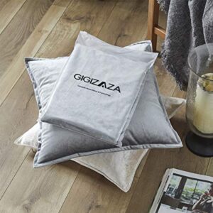 GIGIZAZA Silver Grey Velvet Decorative Throw Pillow Covers 12x20 Oblong Couch Sofa Pillow Covers Pack of 2