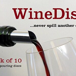 WineDisc The Original - Drop Stopping Flexible Pour Spout (10) Silver