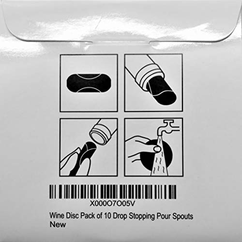 WineDisc The Original - Drop Stopping Flexible Pour Spout (10) Silver