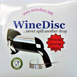 WineDisc The Original - Drop Stopping Flexible Pour Spout (10) Silver