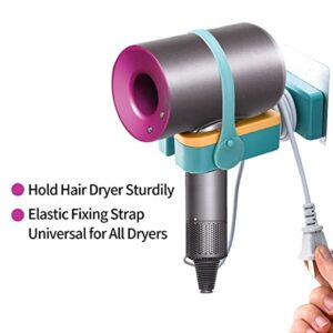 Hair Dryer Holder Wall Mounted, Rotatable Hair Dryer Holder No Drill Blow Dryer Holder Handsfree Adjustable Hair Dryer Stand Hairdryer Holder for Bathroom Wall Cabinet Door Hair Dryer Organizer