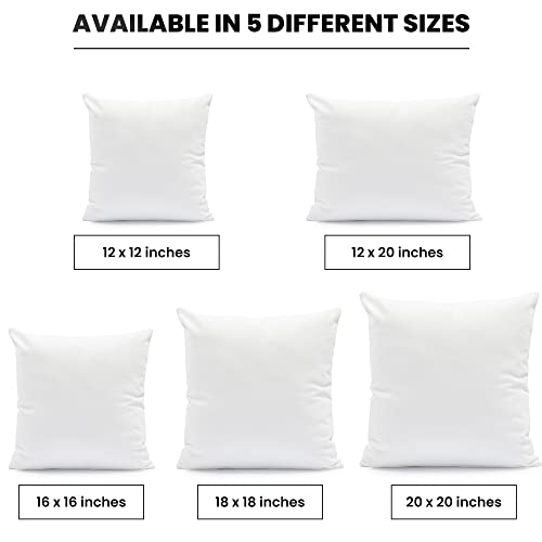 Foamily Throw Pillows Insert - (Pack of 4) Pillow 20" x 20" Inches for Bed and Couch - 100% Machine Washable Cotton Pillow - Indoor Decorative Throw Pillows for Couch & Bed