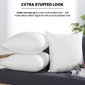 Foamily Throw Pillows Insert - (Pack of 4) Pillow 20" x 20" Inches for Bed and Couch - 100% Machine Washable Cotton Pillow - Indoor Decorative Throw Pillows for Couch & Bed