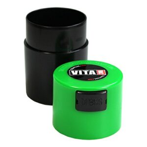 Vitavac - 5g to 20 grams Vacuum Sealed Container - Green Cap & Black Body