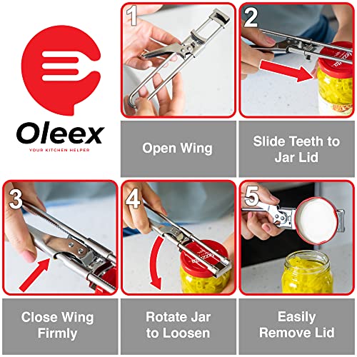 Oleex Jar Opener for Weak Hands with Keychain Bottle Cap Opener. Easy Jar Opener for Seniors with Arthritis or Kids Jar Openers. Jar Gripper Tight Lid Opener and Bottle Opener Kitchen Gadgets