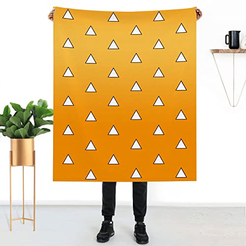 JUNHAOLONG Anime Blanket 50 x 60 Demon Agatsuma Zenitsu Super Soft Bedding Fleece Throw Blanket Luxury Bed Blanket Couch Sofa