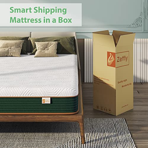 Zeffly Full Size Mattress 10 Inch, Gel Memory Foam Mattress with Individual Pocket Springs, Hybrid Mattress in a Box for Pressure Relief & Cooler Sleep, CertiPUR-US Certified