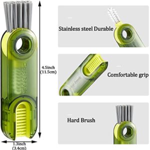 3 in 1 Tiny Cleaning Brush, 3 Pack Cup Lid Cleaner Brushes Set Mini Multi-Functional Crevice Cleaning Brush for Cleaning Baby Bottles, Narrow Neck Bottle, Sport Water Bottle, Tumbler, Glass Vase