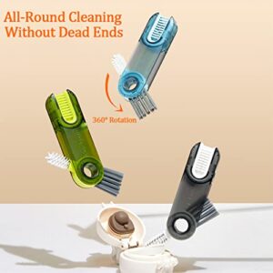 3 in 1 Tiny Cleaning Brush, 3 Pack Cup Lid Cleaner Brushes Set Mini Multi-Functional Crevice Cleaning Brush for Cleaning Baby Bottles, Narrow Neck Bottle, Sport Water Bottle, Tumbler, Glass Vase