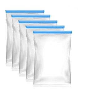 smljfo 5pcs compression bags for travel double zipper hand roll up space saver bags reusable vacuum sealed bags for clothes no pump or vacuum needed for clothes, comforters, blankets, bedding