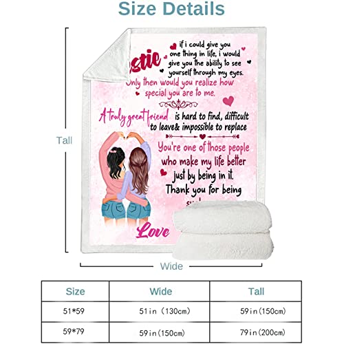 Best Friend Birthday Gifts for Women, Friendship Gifts for Women Friends, Best Friend, Best Friend Blanket 50 x 60, Soft Sherpa Throw Blanket Gifts for Women Sister Girls BFF