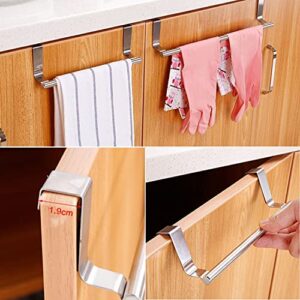 Stainless Steel Kitchen Towel Holder, Cupboard Door Towel Rack Bar Holders for Kitchen Cabinet Towel Rag Rack Over Door Towel Bar Hanger, Silver (11 inch)