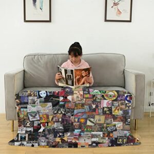 Band Collage Ultra-Soft Throw Blankets Soft and Comfortable Fits Couch Sofa Bedroom Living Room for All Season Durable Home Decor