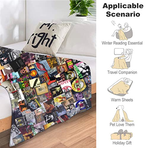 Band Collage Ultra-Soft Throw Blankets Soft and Comfortable Fits Couch Sofa Bedroom Living Room for All Season Durable Home Decor